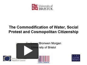 The Commodification of Water, Social Protest and Cosmopolitan ...