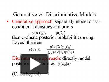 Generative vs. Discriminative Models presentation | free to download