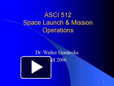 PPT – ASCI 512 Space Launch PowerPoint presentation | free to view - id ...