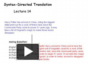 CS536: Introduction to Programming Languages and Compilers presentation ...