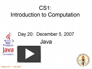 PPT – CS1: Introduction to Computation PowerPoint presentation | free ...