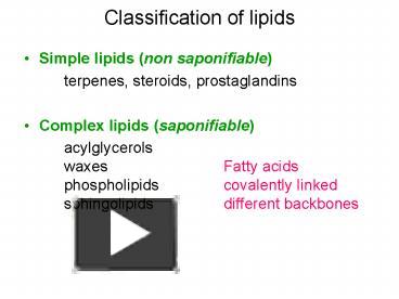 Classification of lipids presentation | free to view