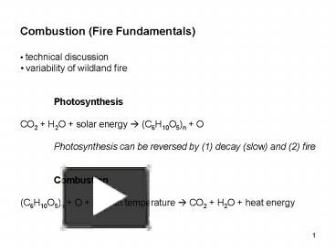 PPT – Combustion Fire Fundamentals PowerPoint presentation | free to ...