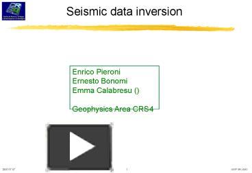 Seismic data inversion presentation | free to view