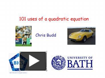 PPT – 101 uses of a quadratic equation PowerPoint presentation | free ...
