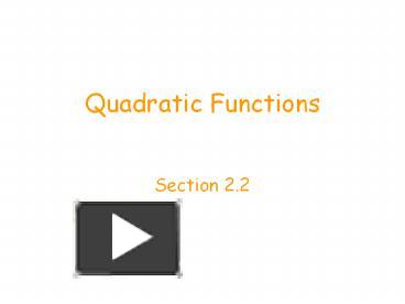 Quadratic Functions presentation | free to download