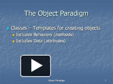 PPT – The Object Paradigm PowerPoint presentation | free to download ...