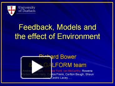 PPT – Feedback, Models and the effect of Environment PowerPoint ...
