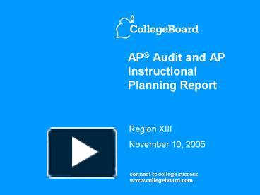 AP Audit and AP Instructional Planning Report presentation | free to view