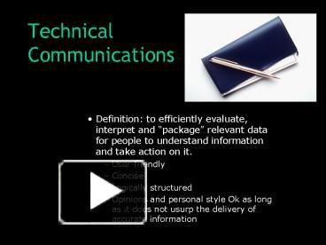 PPT – Technical Communications PowerPoint presentation | free to view ...