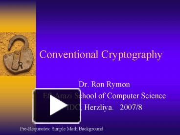 PPT – Conventional Cryptography PowerPoint presentation | free to view ...