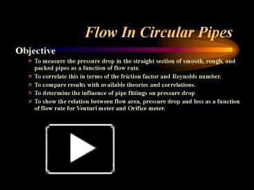 Flow In Circular Pipes presentation | free to view