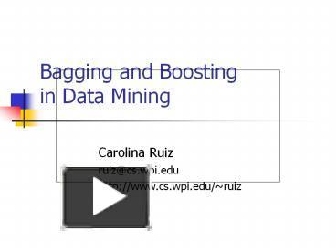 Bagging and Boosting in Data Mining presentation | free to download