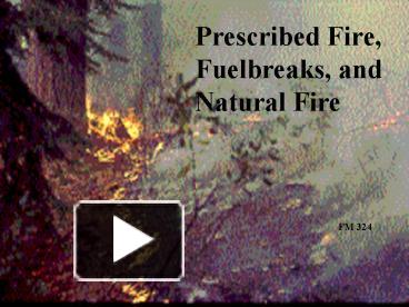 Prescribed Fire, presentation | free to view