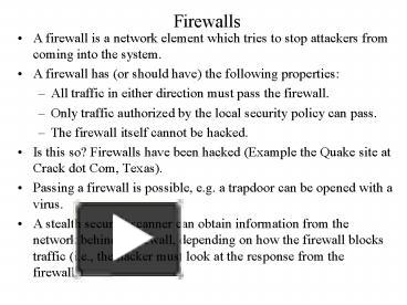PPT – Firewalls PowerPoint presentation | free to download - id: f66f9 ...
