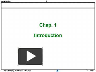 PPT – Chap' 1 Introduction PowerPoint presentation | free to view - id ...