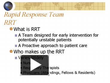 Rapid Response Team RRT presentation | free to view