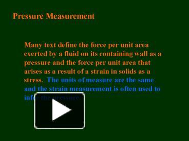 Pressure Measurement presentation | free to view