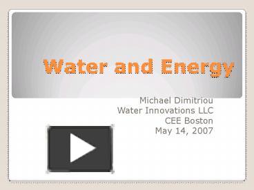 Water and Energy presentation | free to view