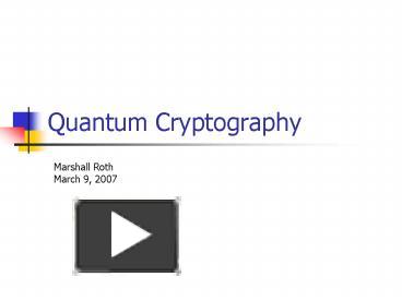 PPT – Quantum Cryptography PowerPoint presentation | free to download ...