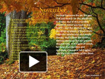 PPT – November PowerPoint presentation | free to view - id: f7d7c-ODYzN