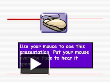 PPT – Use your mouse to see this presentation' Put your mouse over the ...