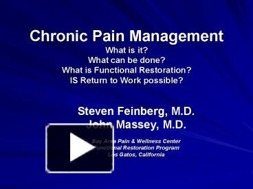 PPT – Chronic Pain Management What is it? What can be done? What is ...