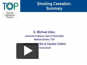 Smoking Cessation: Summary presentation | free to view
