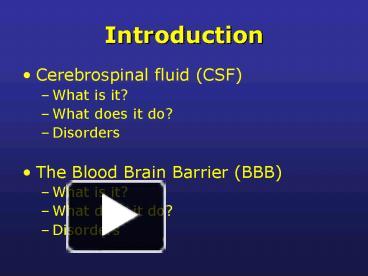 Cerebrospinal fluid CSF presentation | free to view