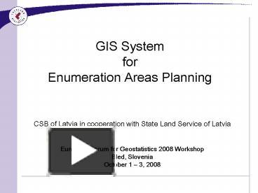 PPT – GIS System for Enumeration Areas Planning PowerPoint presentation ...