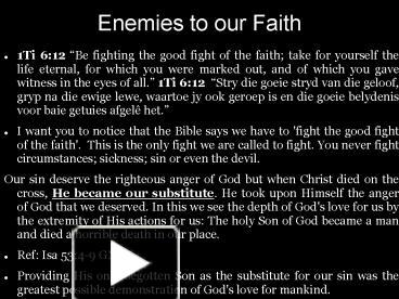 PPT – Enemies to our Faith PowerPoint presentation | free to view - id ...