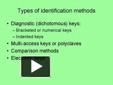 PPT – Types of identification methods PowerPoint presentation | free to ...
