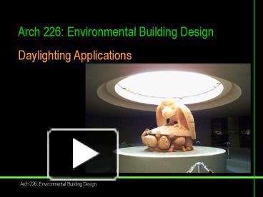 PPT – Daylighting Applications PowerPoint presentation | free to view ...