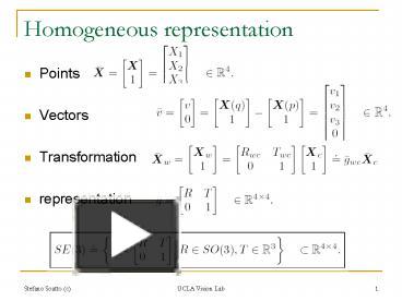 PPT – Homogeneous representation PowerPoint presentation | free to ...