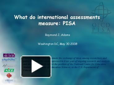 What do international assessments measure: PISA presentation | free to ...