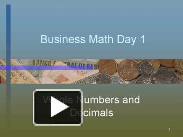 Business Math Day 1 presentation | free to view