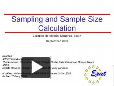 Sampling and Sample Size Calculation presentation | free to view