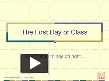 PPT – The First Day of Class PowerPoint presentation | free to download ...