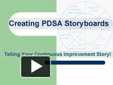 Creating PDSA Storyboards presentation | free to view