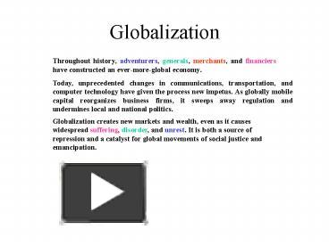 PPT – Globalization PowerPoint presentation | free to view - id: fa2f0 ...