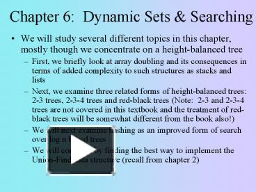 Chapter 6: Dynamic Sets presentation | free to view