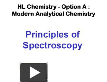 Spectroscopy Overview presentation | free to view