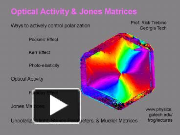 Optical Activity presentation | free to view