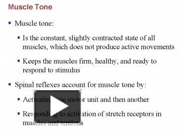 Muscle Tone presentation | free to view
