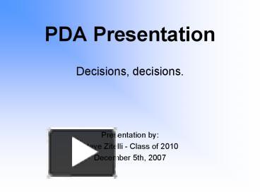 PPT – PDA Presentation PowerPoint presentation | free to view - id ...