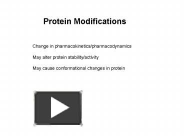Protein Modifications presentation | free to view