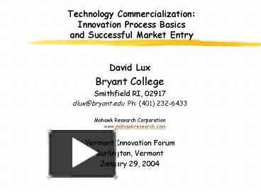 Technology Commercialization: Innovation Process Basics and Successful ...