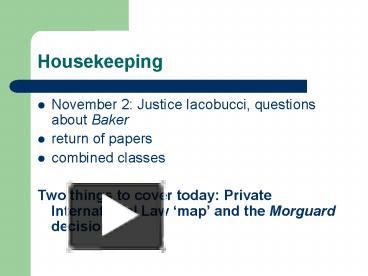 Housekeeping presentation | free to view