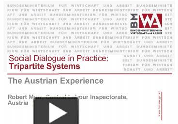 Social Dialogue in Practice: Tripartite Systems presentation | free to view