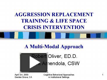 AGGRESSION REPLACEMENT TRAINING presentation | free to view